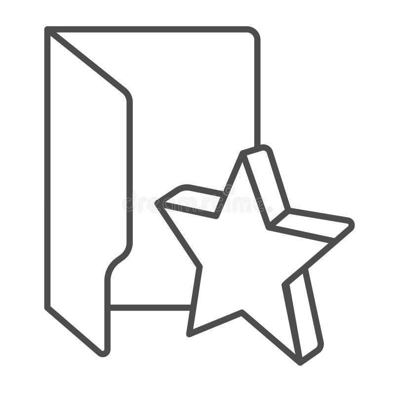 Favorites Folder Thin Line Icon, Windows Pack Concept. Vector Graphics ...