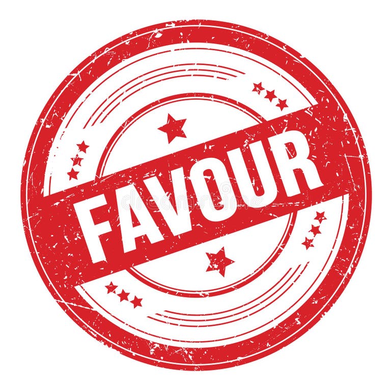 FAVOUR Text on Red Round Grungy Stamp Stock Illustration - Illustration ...