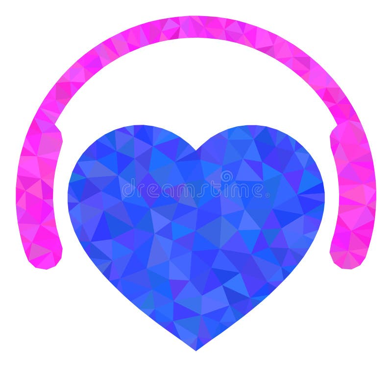 Favourite Headphones Triangle Lowpoly Flat Icon Stock Vector ...