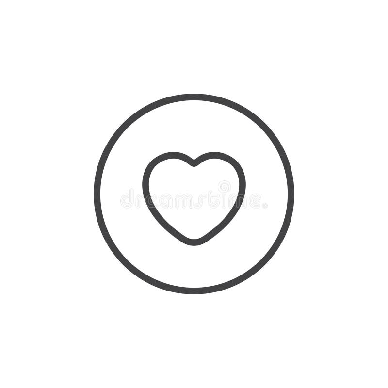 Favourite Icon Thin Outline Art Symbol Stock Vector - Illustration of ...