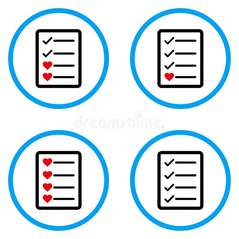 Favourites Items Page Rounded Vector Icons Stock Vector - Illustration ...