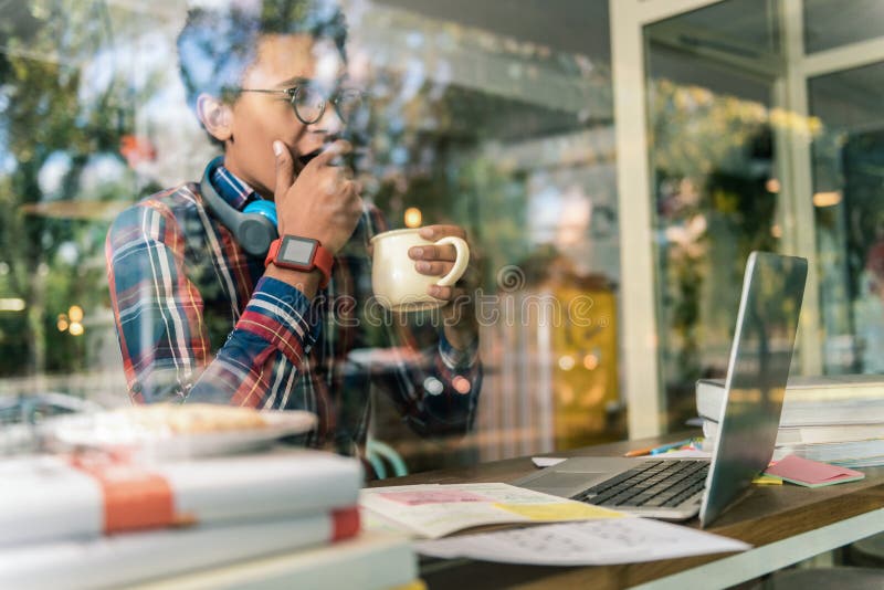 Nice Good Looking Man Drinking Delicious Coffee Stock Image - Image of ...