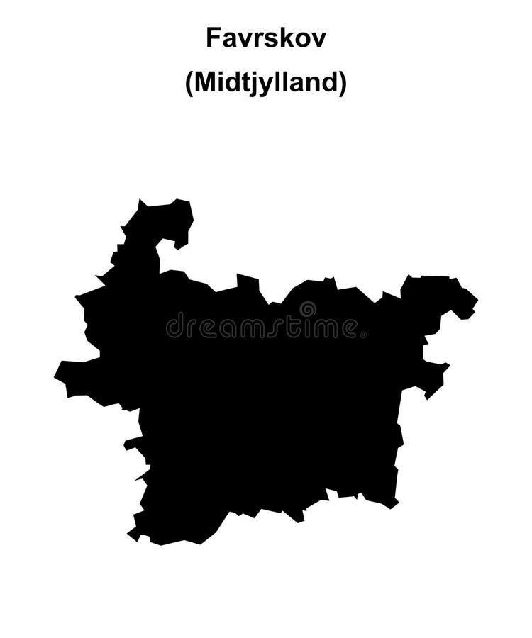 Favrskov outline map stock vector. Illustration of clipart - 371638649