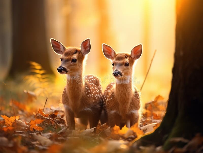 Fawn stock illustration. Illustration of natural, leaves - 293683299