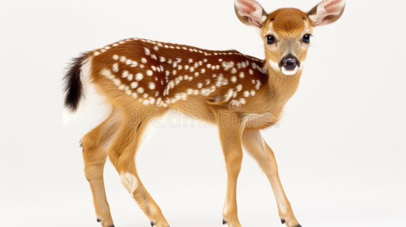 Fawn Standing on White Background, Generative AI Stock Photo - Image of ...