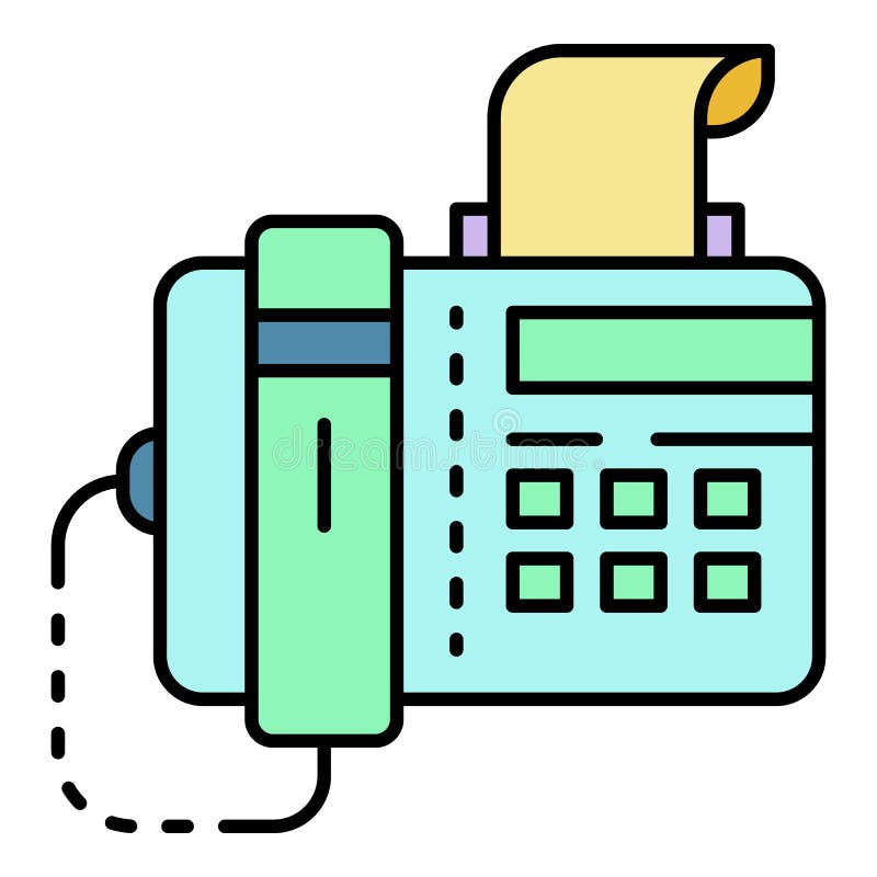 Fax Icon Color Outline Vector Stock Vector - Illustration of graphic ...