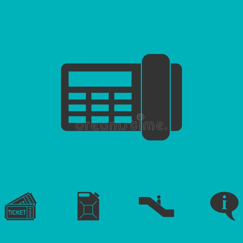 Fax icon flat stock vector. Illustration of glossy, paper - 137881618