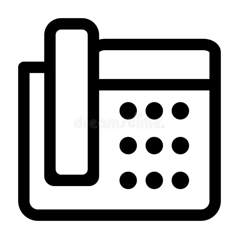 Fax Icon Line Isolated on White Background. Black Flat Thin Icon on ...