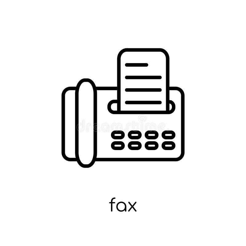 Fax Icon. Trendy Modern Flat Linear Vector Fax Icon on White Background ...