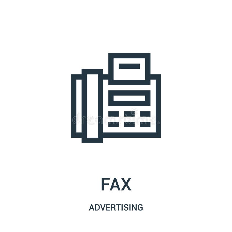Fax Icon Vector from Advertising Collection. Thin Line Fax Outline Icon ...