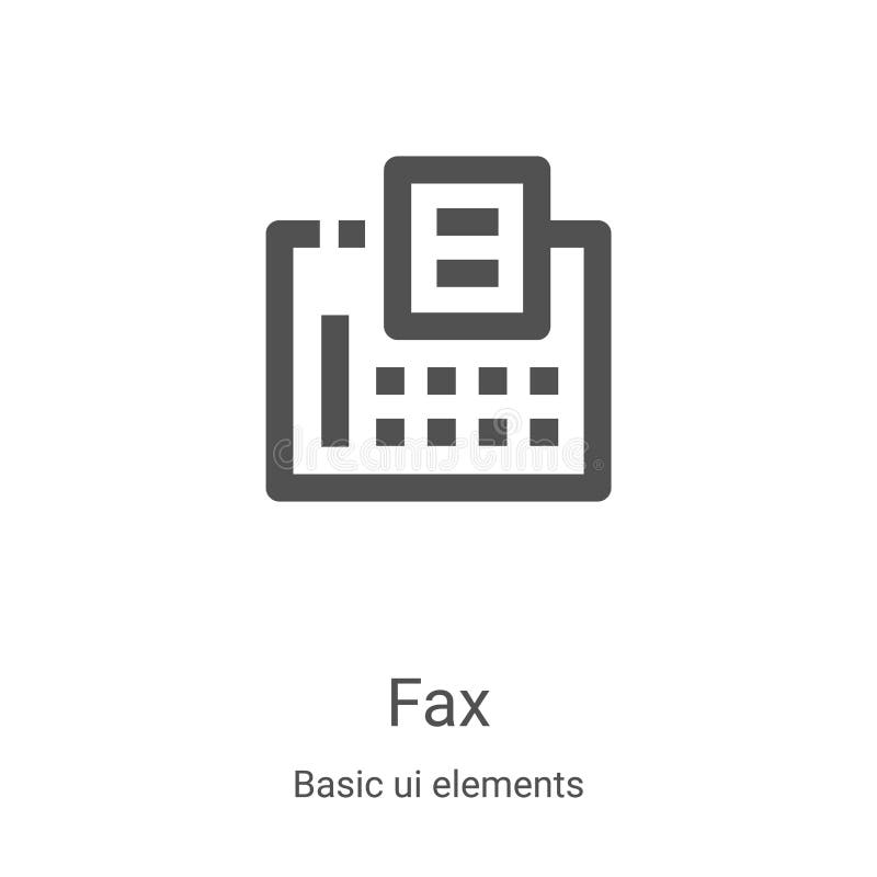 Fax Icon Vector from Basic Ui Elements Collection. Thin Line Fax ...