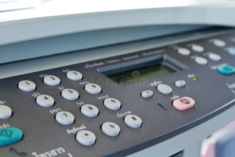 Fax machine detail stock photo. Image of receiving, office - 12584344
