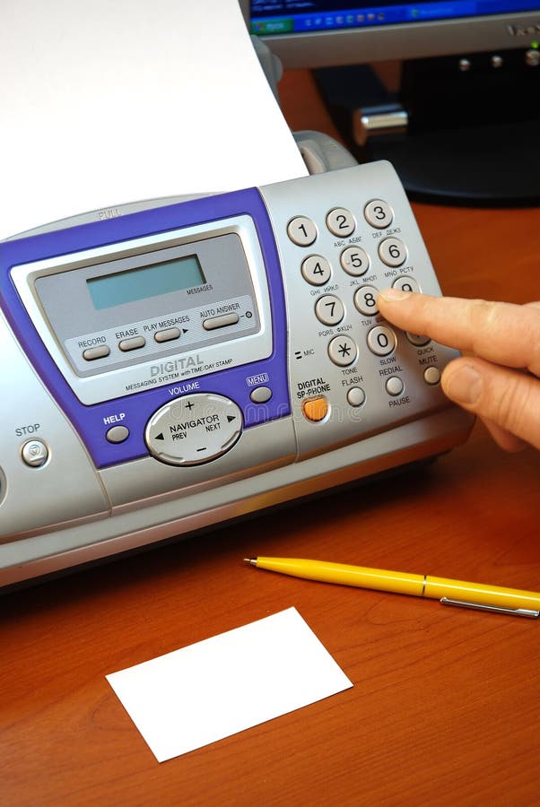 Fax Machine and Business Card Stock Photo - Image of communications ...