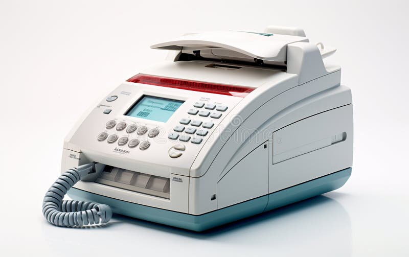 Fax Machine Displayed on a Blank White Surface -Generative Ai Stock ...