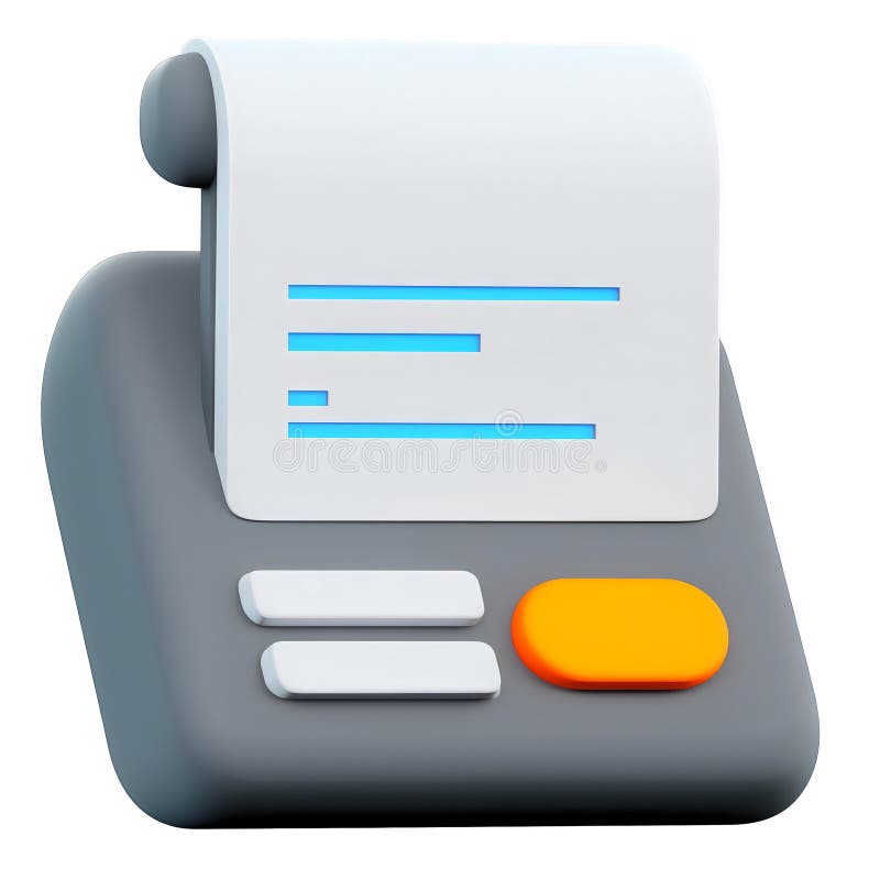 Fax machine flat 3D icon stock photo. Illustration of flat - 375809750