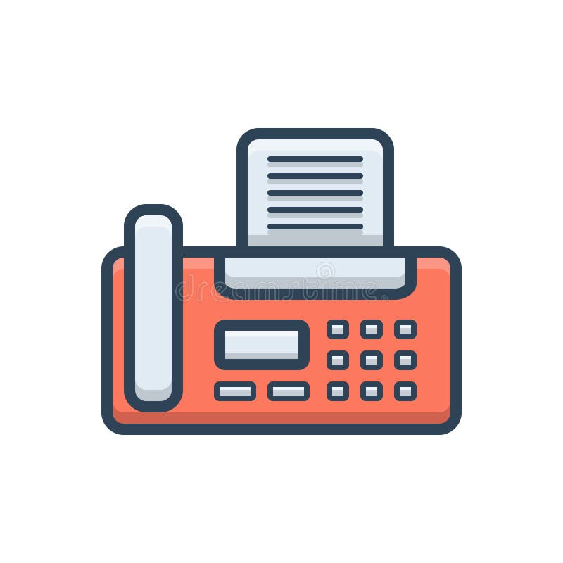 Color Illustration Icon for Fax Machine, Flat and Phone Stock ...