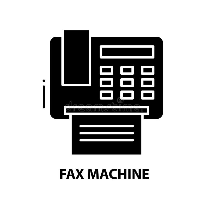 Fax Machine Icon, Black Vector Sign with Editable Strokes, Concept ...