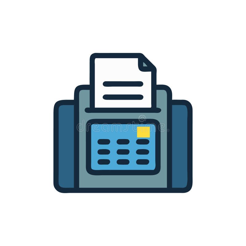 Fax Machine Icon for Communication Stock Illustration - Illustration of ...