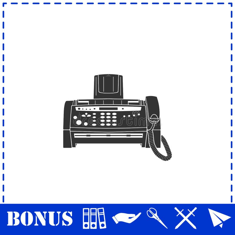 Fax machine icon flat stock illustration. Illustration of abstract ...