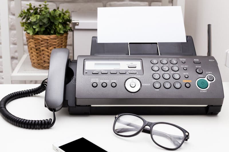 Fax machine stock photo. Image of modern, supply, black - 61900506