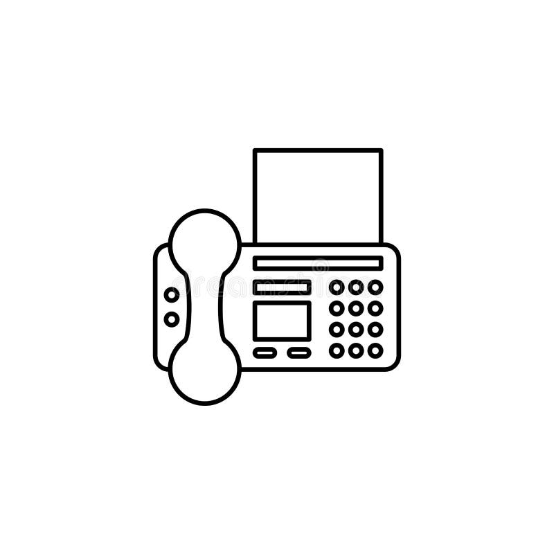 Fax machine outline icon. stock illustration. Illustration of print ...