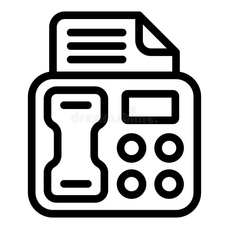 Fax Machine Printing Document Using Landline Phone Line Icon Stock ...