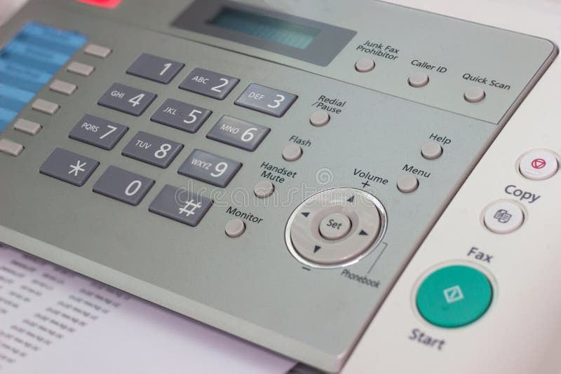 The Fax Machine for Sending Documents in the Office Stock Image - Image ...