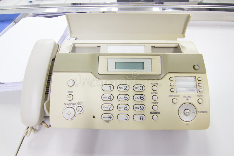 The Fax Machine for Sending Documents in the Office Stock Photo - Image ...