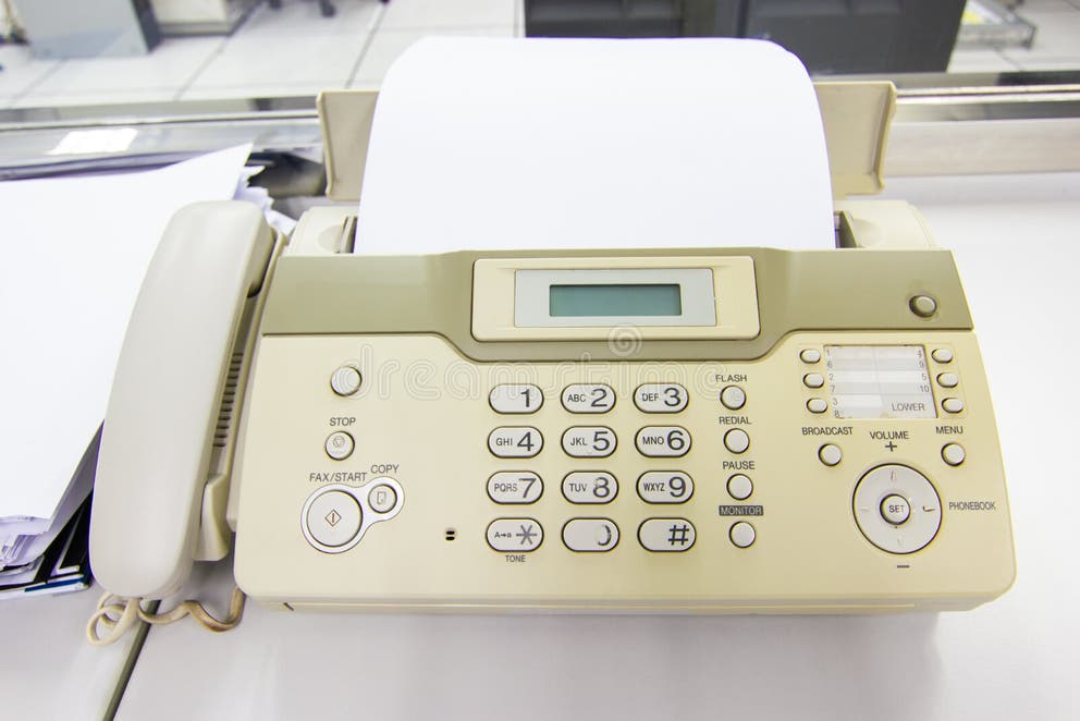 The Fax Machine for Sending Documents in the Office Stock Photo - Image ...