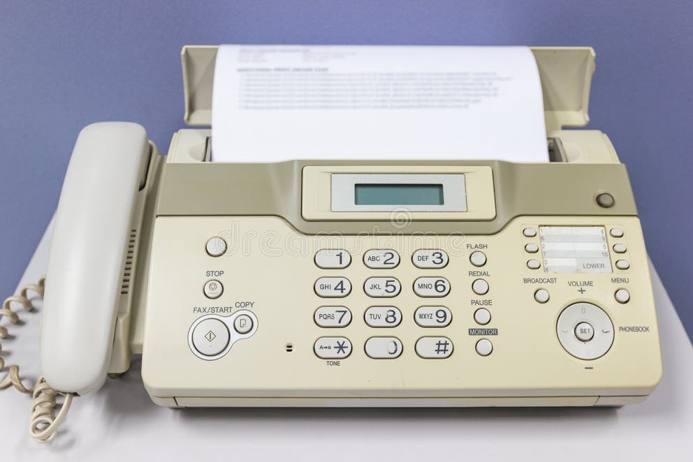 The Fax Machine for Sending Documents in the Office Stock Photo - Image ...