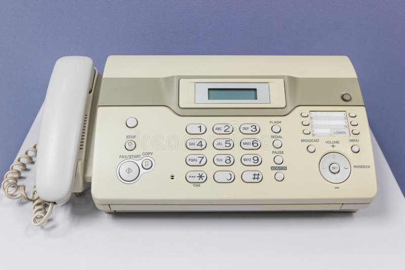 The Fax Machine for Sending Documents in the Office Stock Image - Image ...