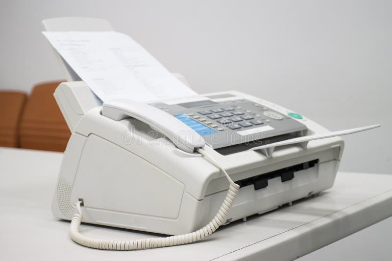 The Fax Machine for Sending Documents in the Office Stock Photo - Image ...