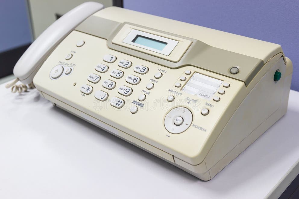 The Fax Machine for Sending Documents in the Office Stock Photo - Image ...