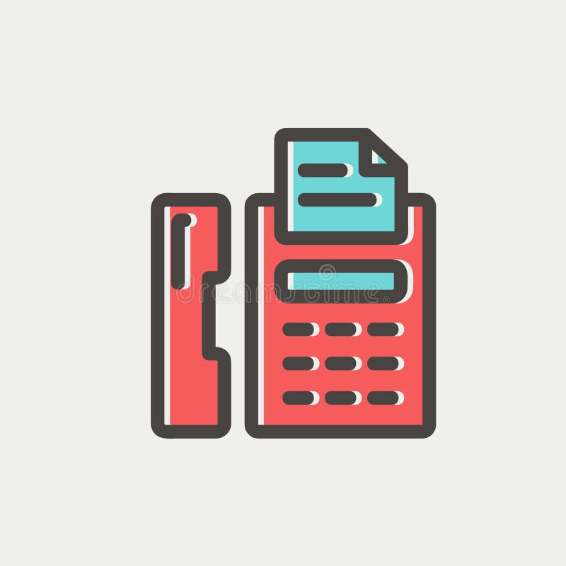 Fax machine thin line icon stock vector. Illustration of minimal - 55049915