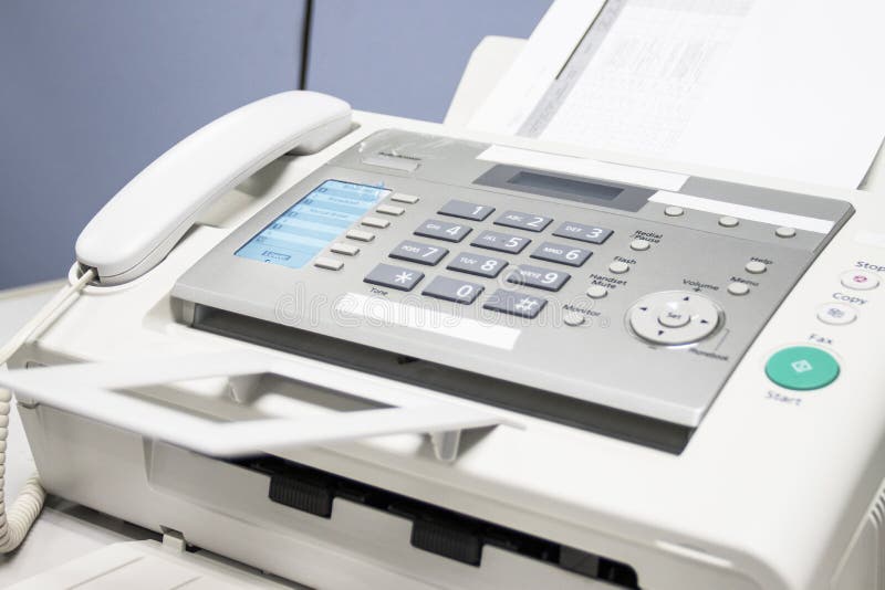 The Fax Machine for Sending Documents in the Office Stock Photo - Image ...