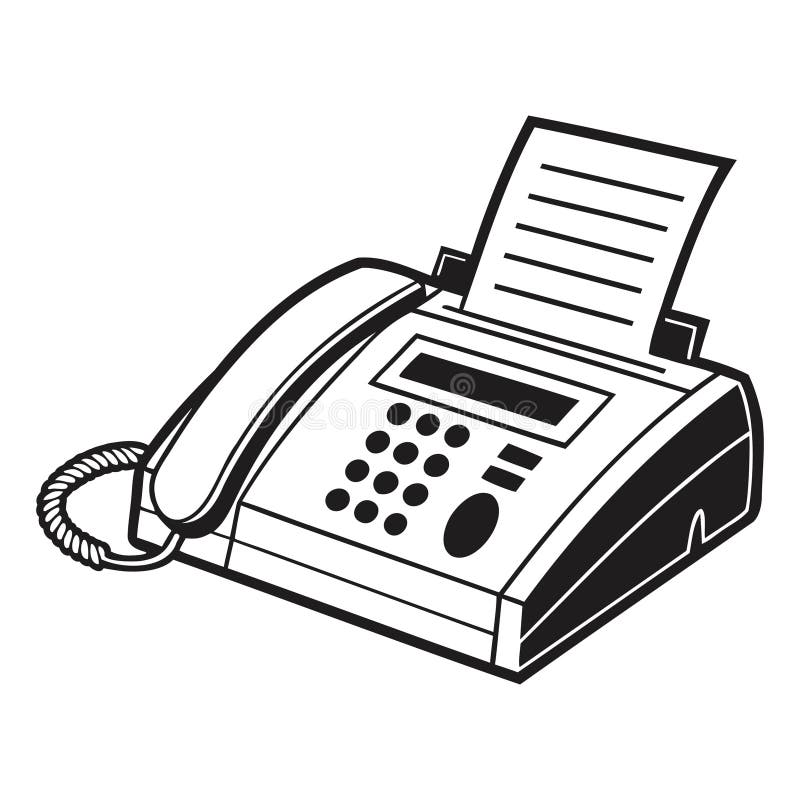 Fax Machine Vector Illustration Stock Vector - Illustration of office ...
