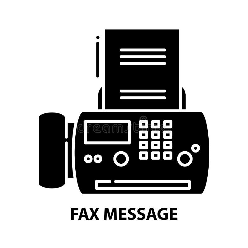 Fax Message Icon, Black Vector Sign with Editable Strokes, Concept ...