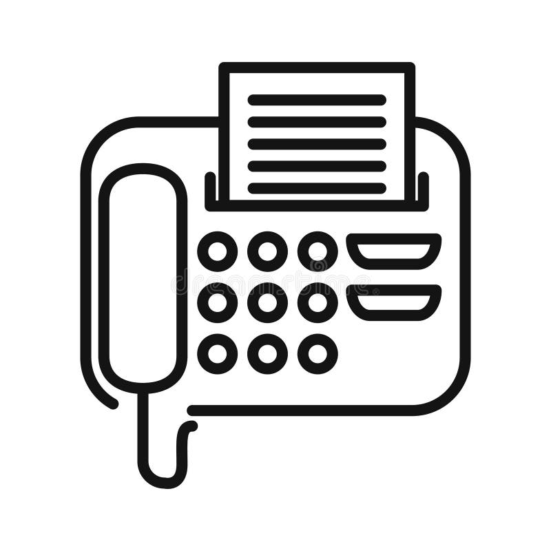 Fax Message Icon Black and White Illustration Stock Vector ...