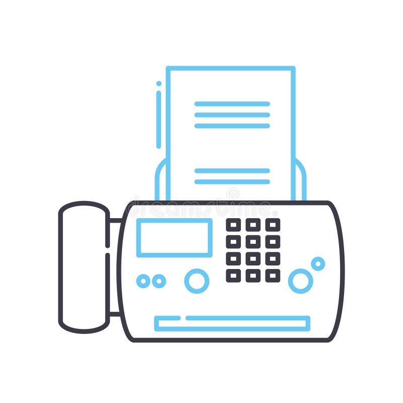 Fax Message Line Icon, Outline Symbol, Vector Illustration, Concept ...