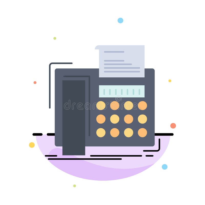 Fax, Message, Telephone, Telefax, Communication Flat Color Icon Vector ...