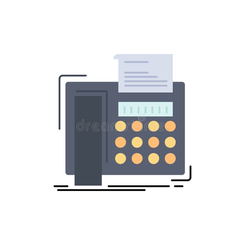 Fax, Message, Telephone, Telefax, Communication Flat Color Icon Vector ...