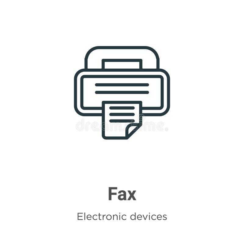 Fax Outline Vector Icon. Thin Line Black Fax Icon, Flat Vector Simple ...