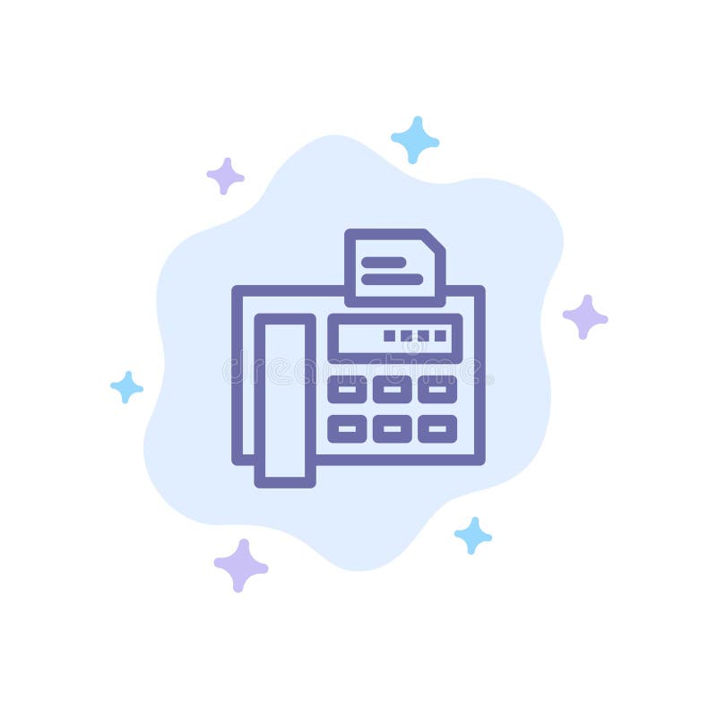 Fax, Phone, Typewriter, Fax Machine Blue Icon on Abstract Cloud ...