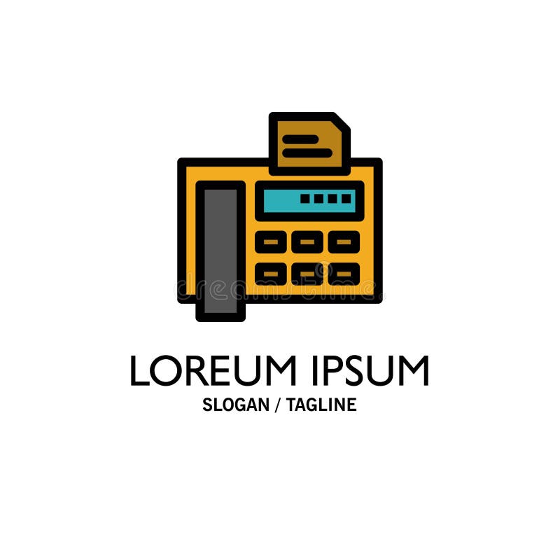 Fax, Phone, Typewriter, Fax Machine Business Logo Template. Flat Color ...