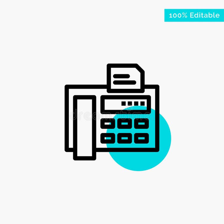 Fax, Phone, Typewriter, Fax Machine Turquoise Highlight Circle Point ...