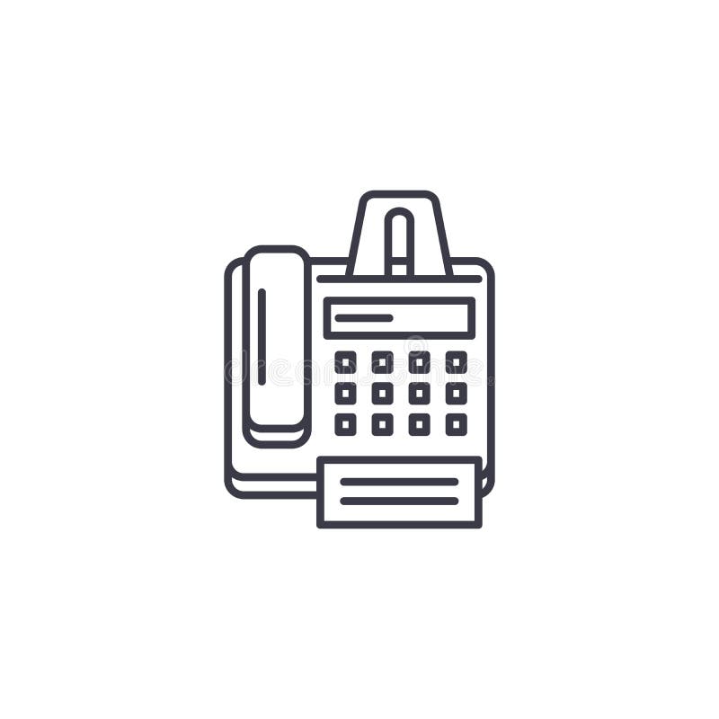 Fax Printer Machine Linear Icon Concept. Fax Printer Machine Line ...