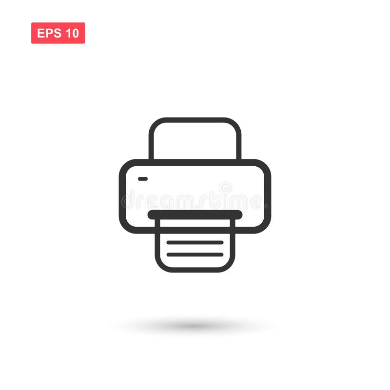 Fax or Printer Vector Icon Isolated Stock Vector - Illustration of icon ...