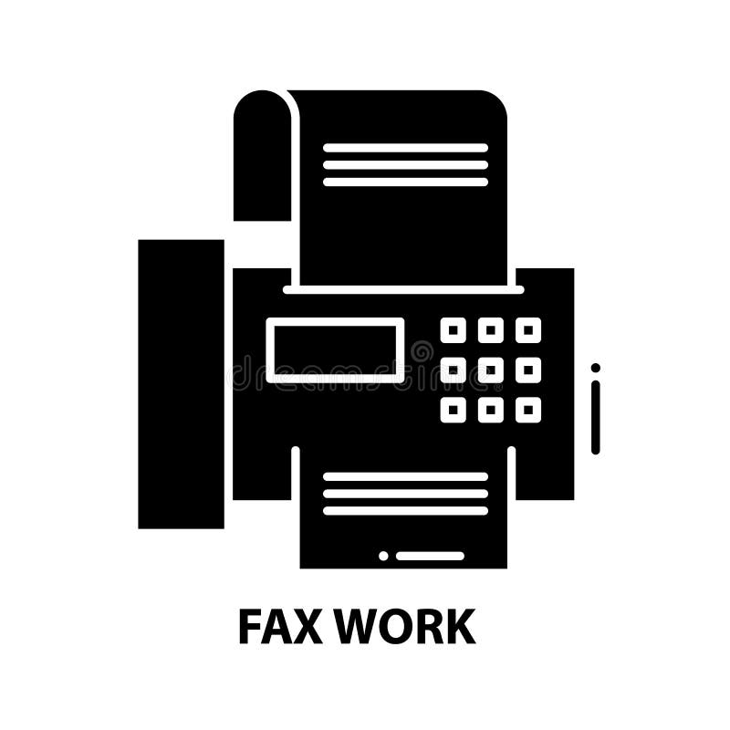 Fax Work Icon, Black Vector Sign with Editable Strokes, Concept ...