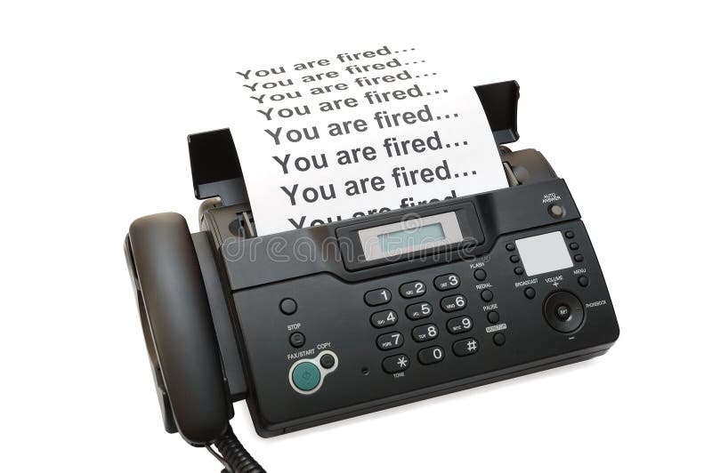 Faxapparaat Met Ontslagbericht Stock Foto - Image of brief, geïsoleerd ...