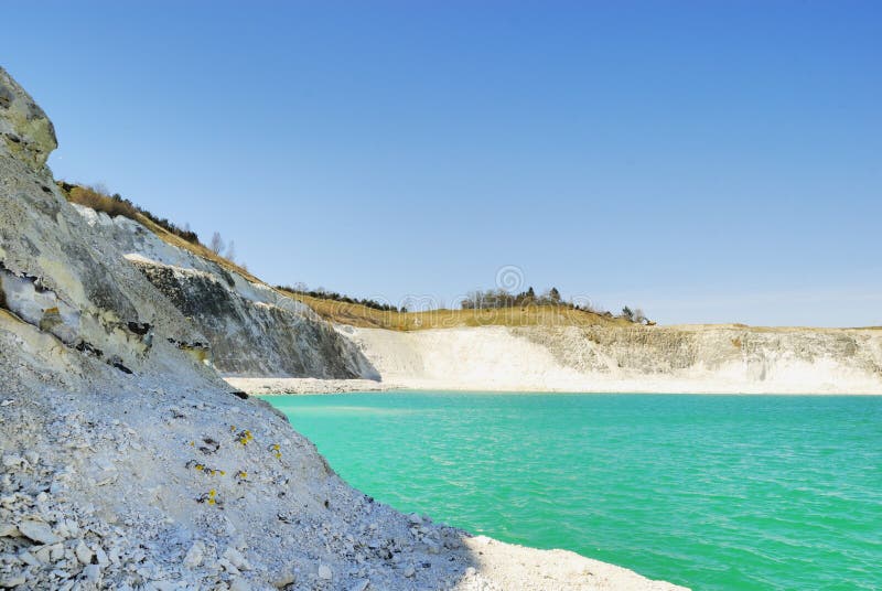 Faxe Limestone Quarry stock photo. Image of nature, blue - 9030146